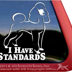 I Have Standards DC1199SP1 High Quality Adhesive Vinyl Poodle Outline ...