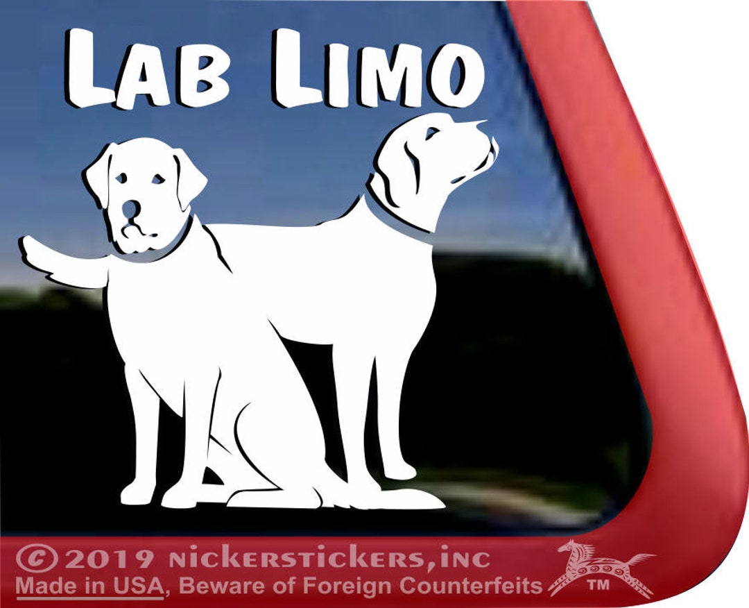 Lab Limo DC1066CAR High Quality Adhesive Labrador Retriever Dog Pair ...