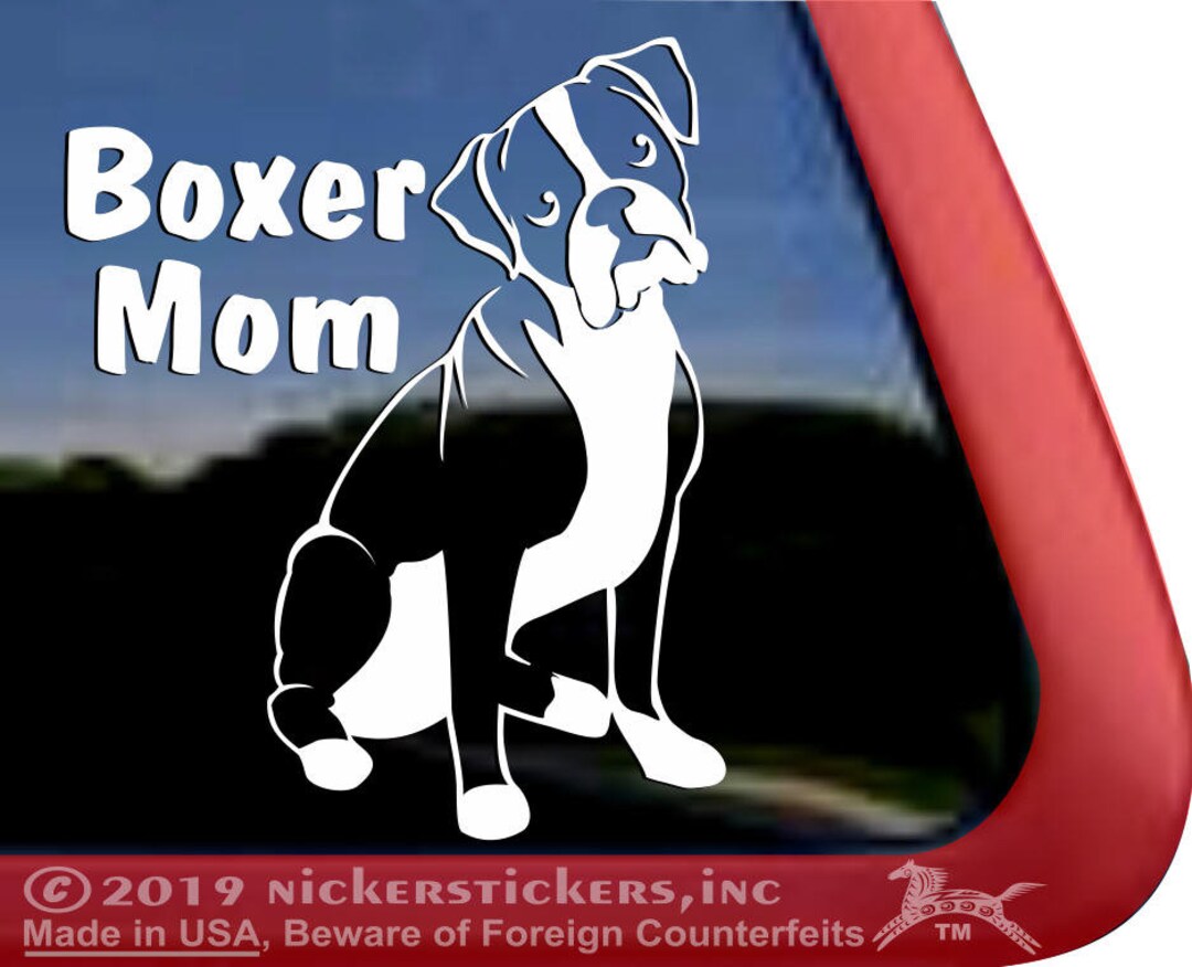 Boxer Mom DC1251MOM High Quality Adhesive Vinyl Window Decal Sticker - Etsy