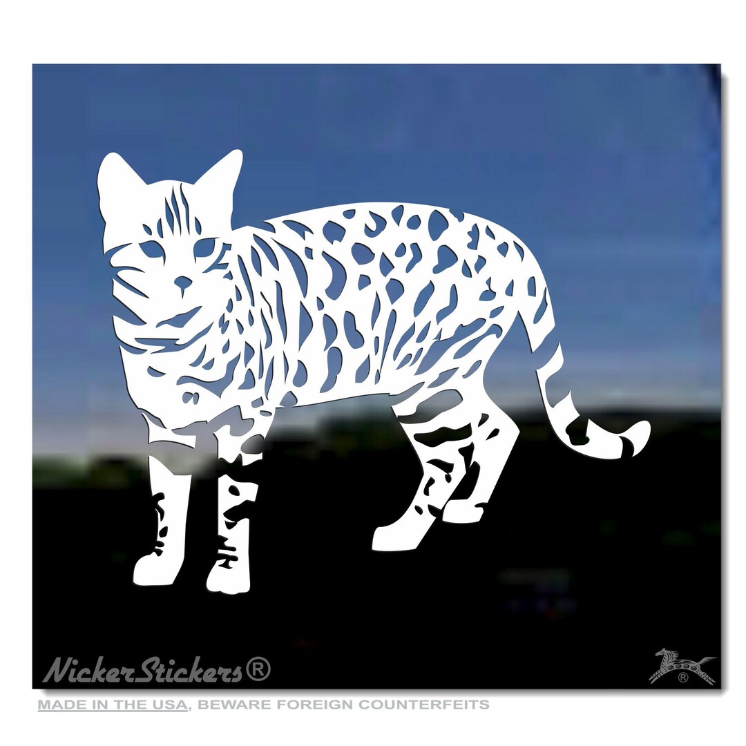 Custom Bengal Cat Decal | Choose Size, Color, Add Text | Premium ...