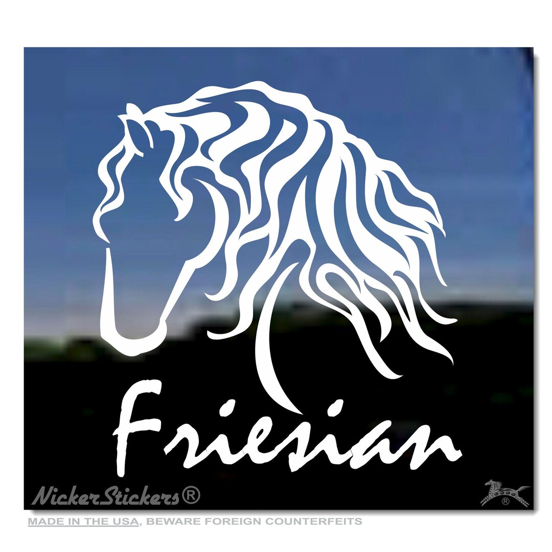 Friesian Horse Decal | Choose Size & Color | Quality Adhesive Vinyl Car ...