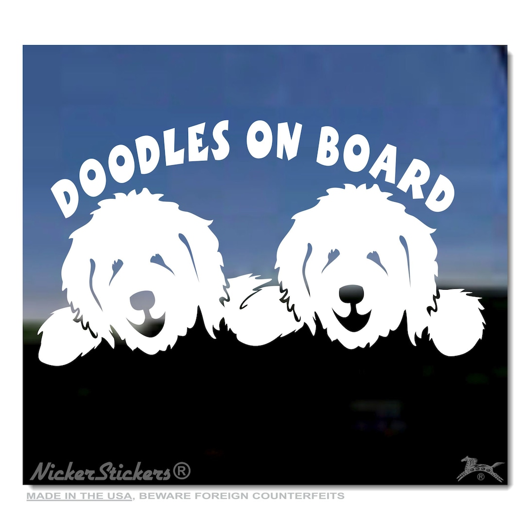Doodles on Board | High Quality Adhesive Vinyl Goldendoodles Dog Window ...