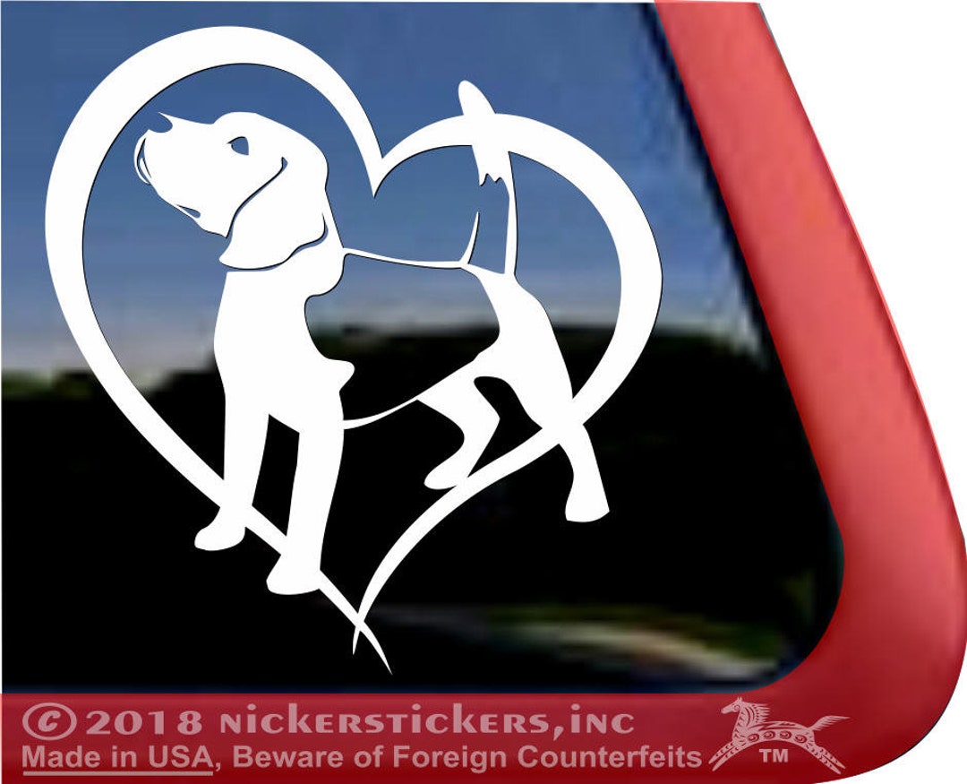 Beagle Heart DC311HRT High Quality Adhesive Vinyl Dog Window Decal ...