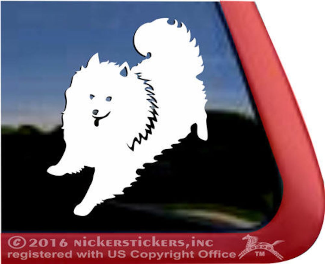 Jumping American Eskimo Dog | DC1080PL | High Quality Adhesive Vinyl ...
