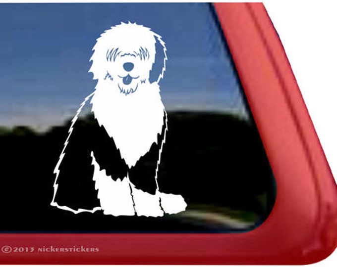 Old English Sheepdog on Board Car Window Sticker Shepherds Dog Sign ...