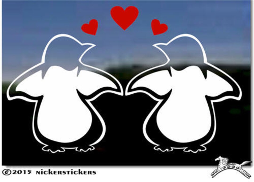 Penguin Love | DC210SP2 | High Quality Adhesive Vinyl Window Decal ...