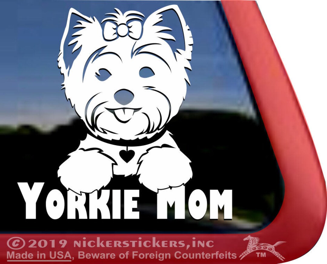 Yorkie Mom | DC1245MOM | High Quality Adhesive Yorkshire Terrier Dog ...