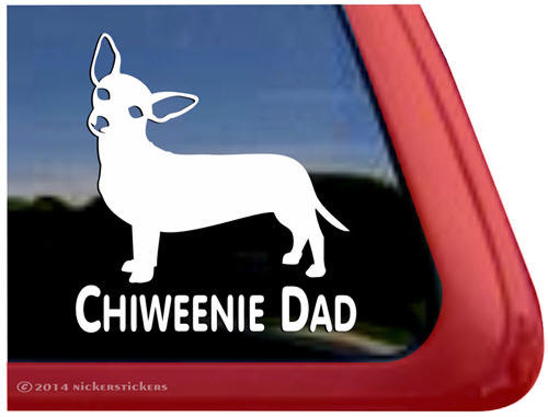 Chiweenie Dad | DC264DAD | High Quality Adhesive Vinyl Chiweenie Window ...