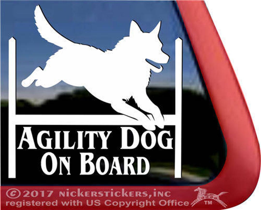 Agility Dog on Board | DC1180OB | High Quality Adhesive Australian ...