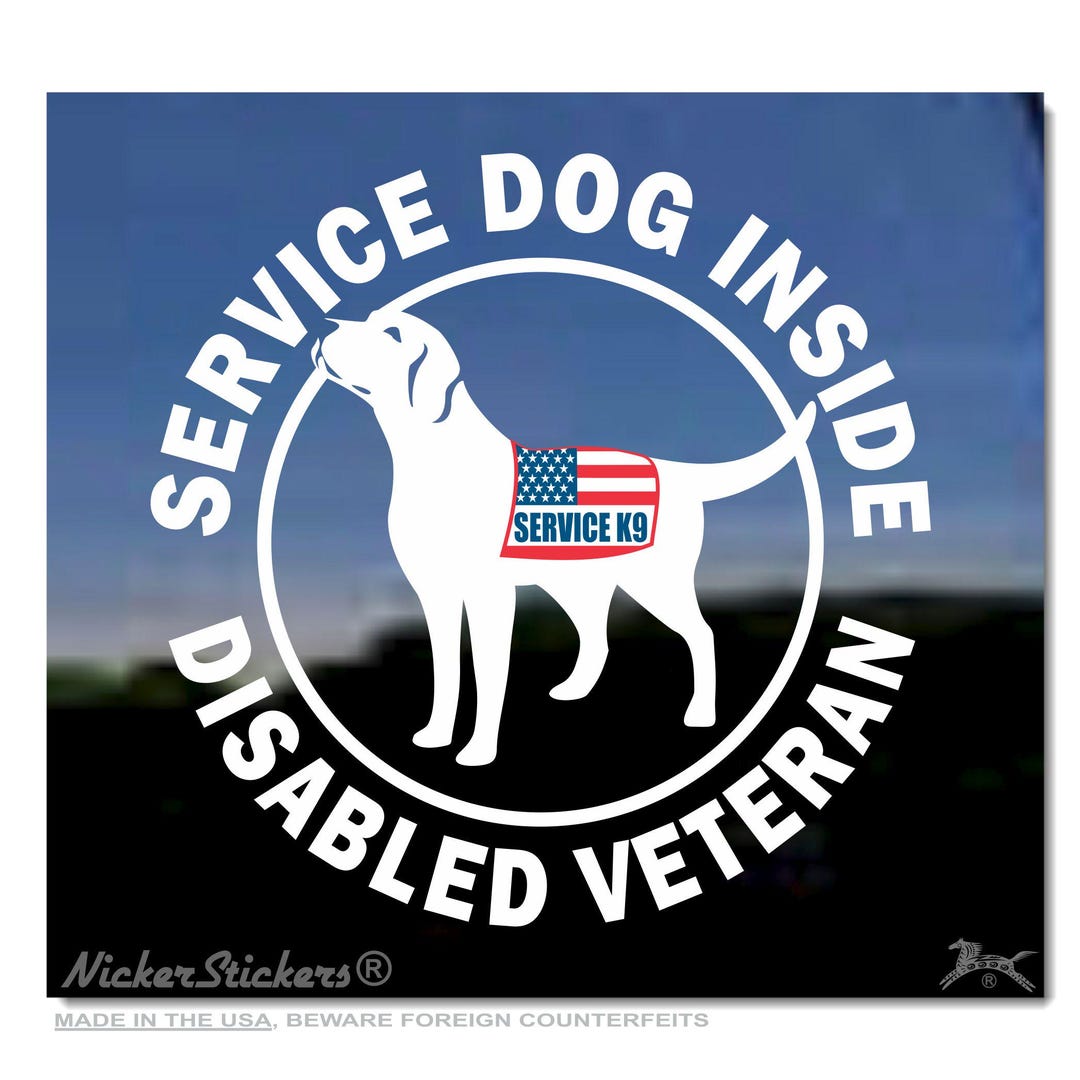 Service Dog Inside Disabled Veteran | Quality Adhesive Vinyl Labrador ...