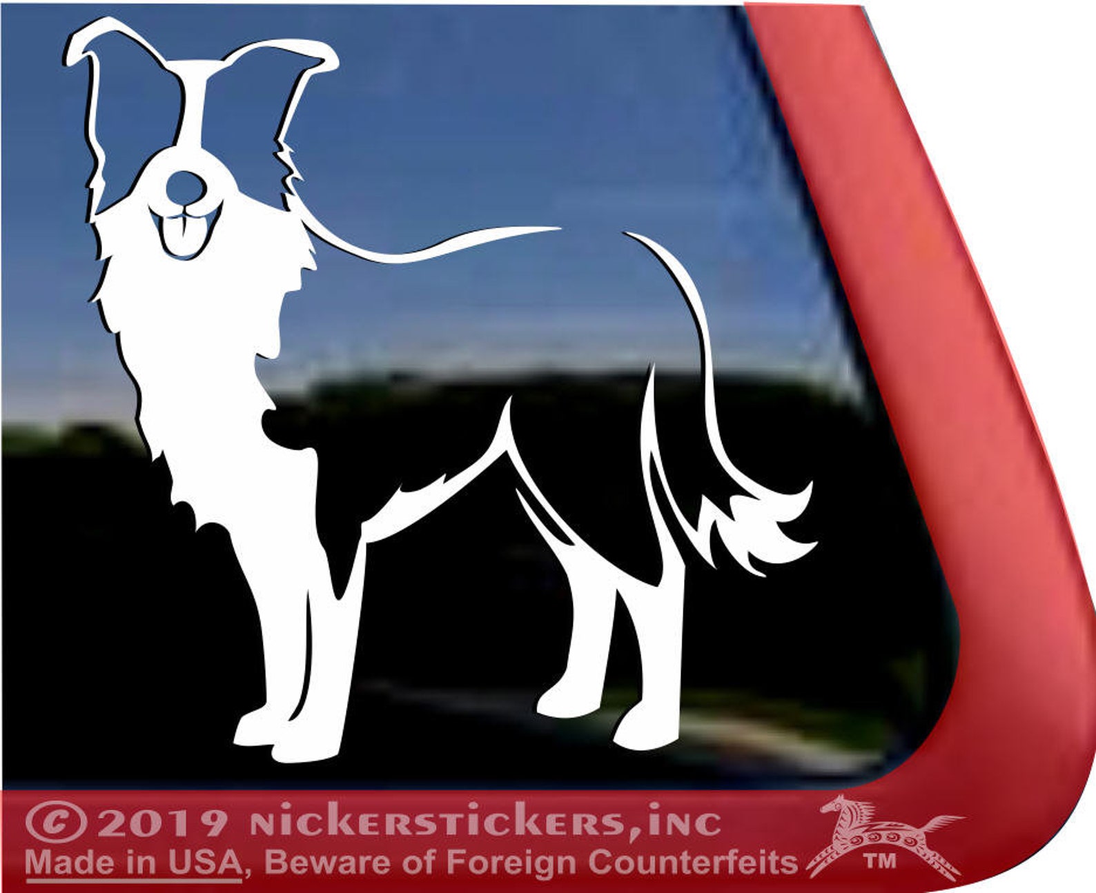Border Collie Dog | DC722PL | High Quality Adhesive Vinyl Window Decal ...