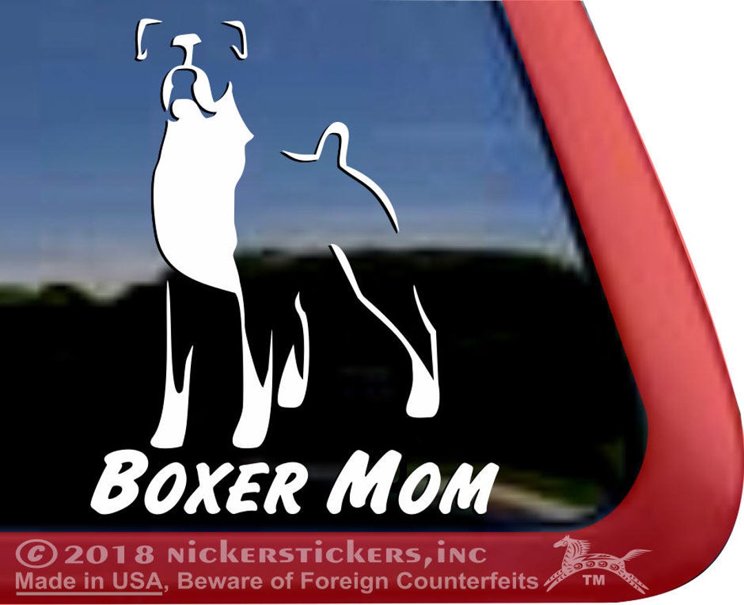 Boxer Mom | DC323MOM | High Quality Adhesive Vinyl Dog Window Decal ...