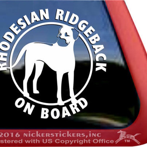 Rhodesian Ridgeback on Board Car Window Sticker African - Etsy UK