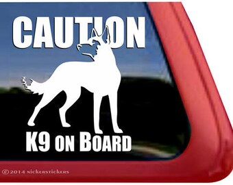 Belgian Malinois on Board Car Window Sticker Mechelse Herder Security ...