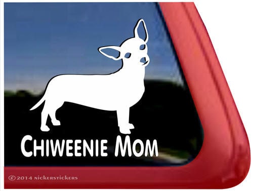Chiweenie Mom | DC264MOM | High Quality Adhesive Vinyl Chiweenie Window ...