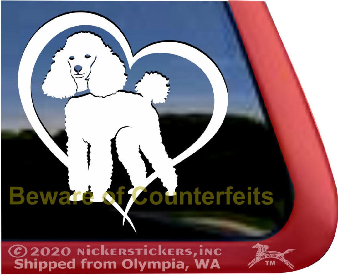 Cute Miniature Poodle Decal | DC1294HRT | High Quality Adhesive Vinyl ...