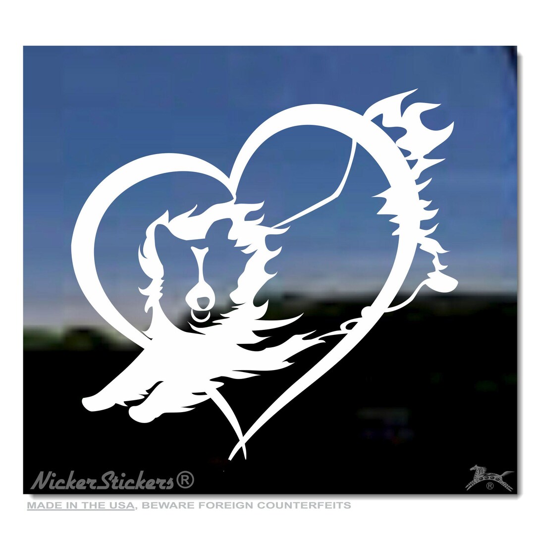 Sheltie Love Heart | Choose Size, Color, Add Text | High Quality ...