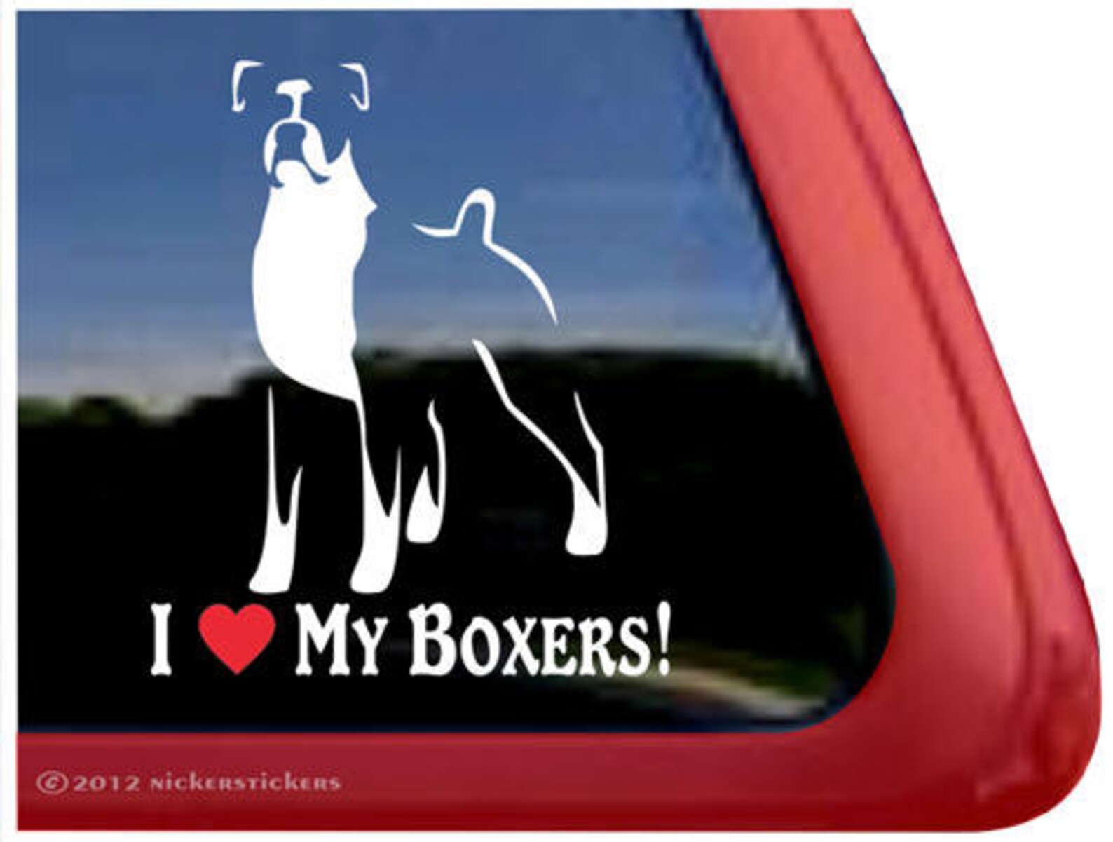 I Love My Boxers DC323HEAS High Quality Adhesive Vinyl Window Decal ...