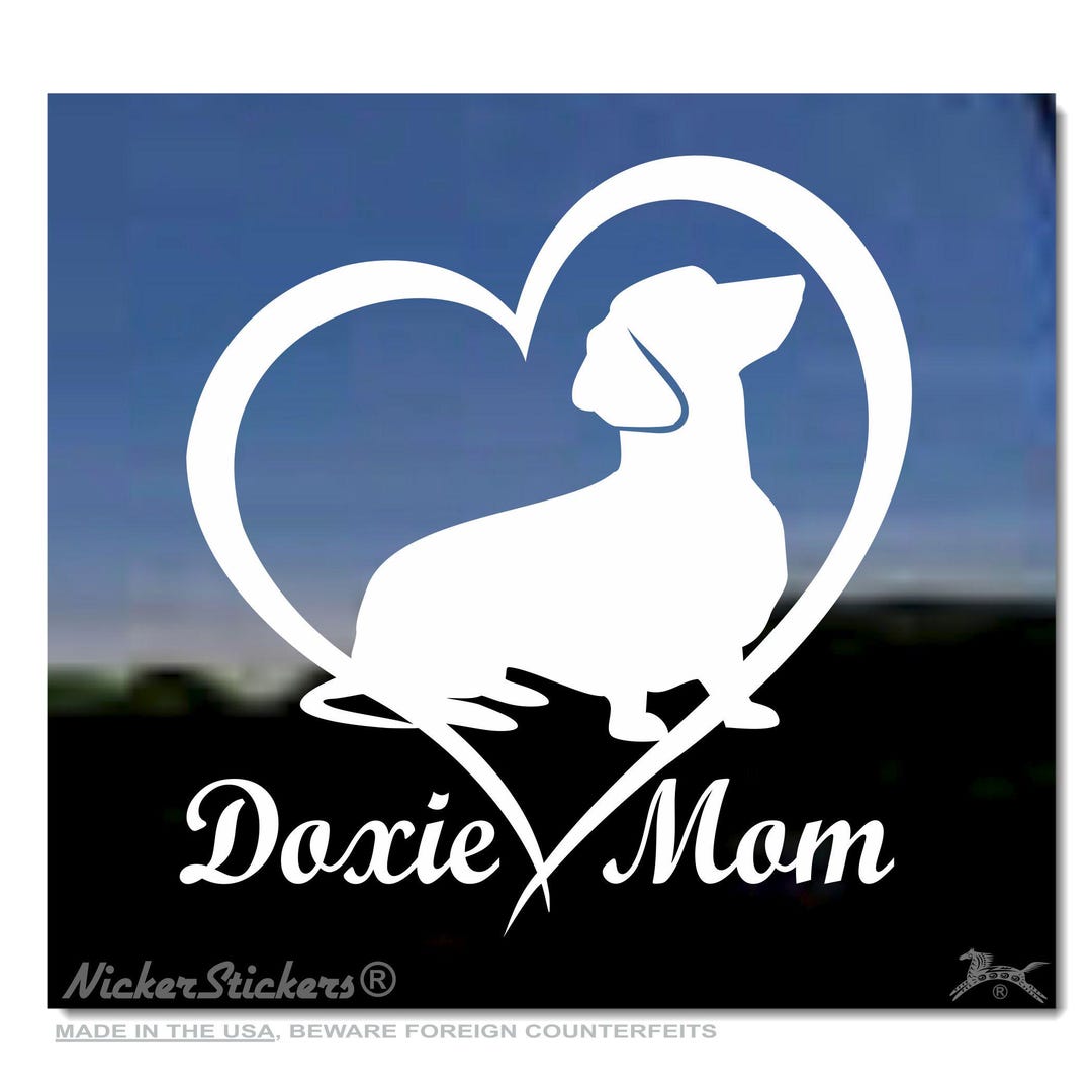 Doxie Mom in Heart | Choose Size & Color | Quality Adhesive Vinyl ...