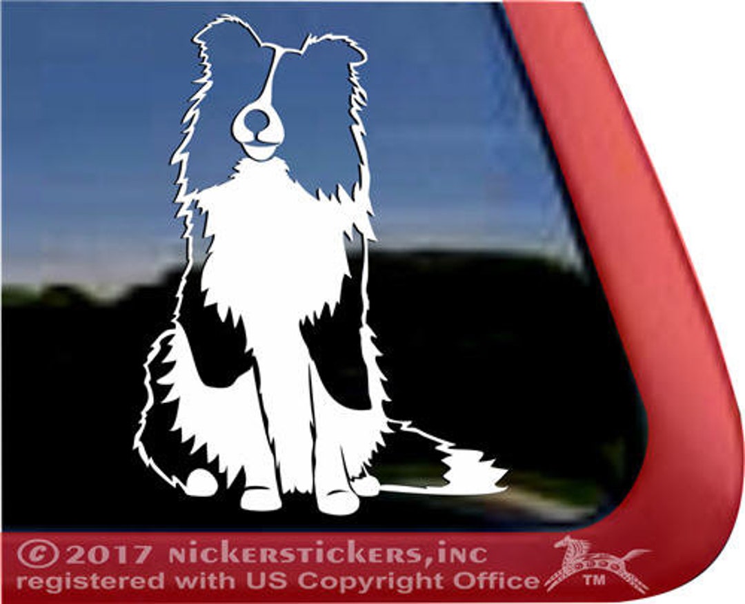 Sitting Sheltie Decal | DC1154PL | High Quality Adhesive Vinyl Shetland ...