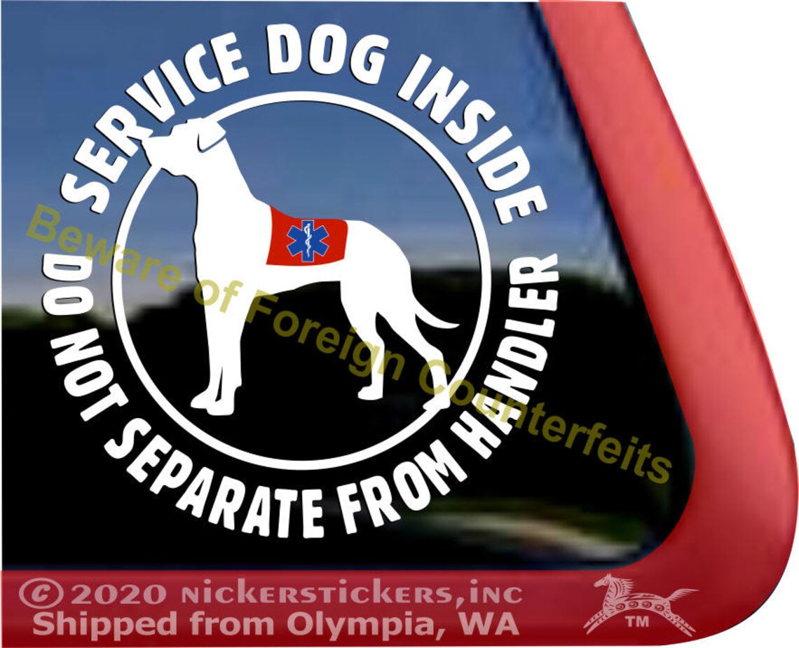 Service Dog Inside Do Not Separate From Handler Great Dane - Etsy