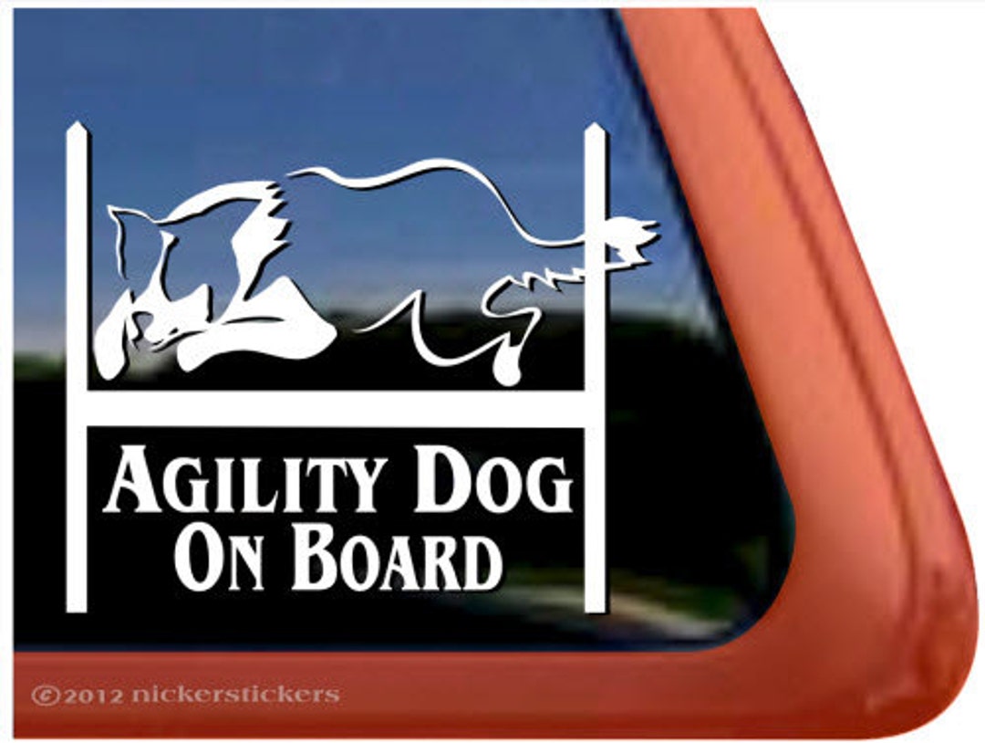 Agility Dog on Board | DC393OB | High Quality Adhesive Vinyl Border ...