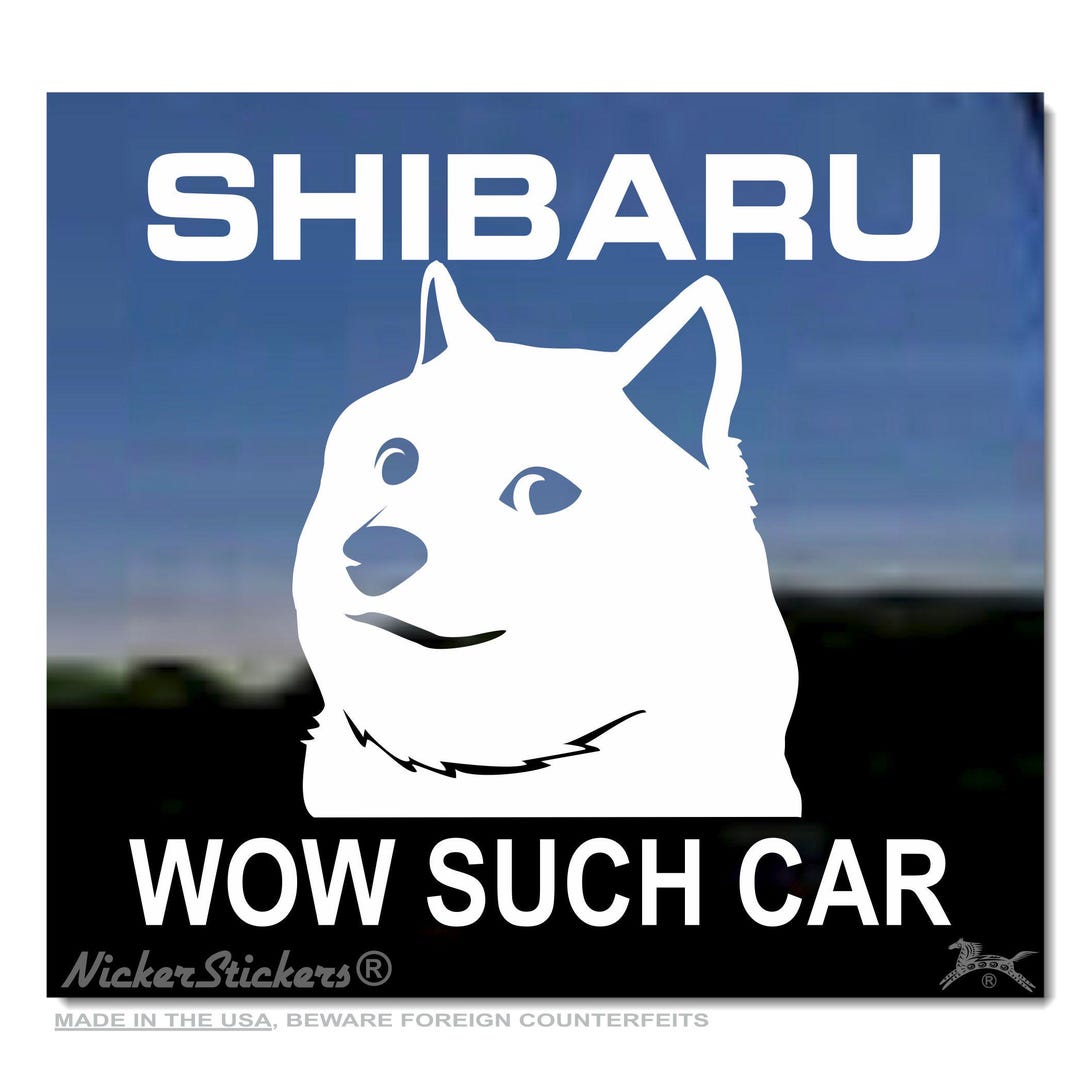 Shibaru Wow Such Car | High Quality Adhesive Vinyl Window Decal Sticker ...