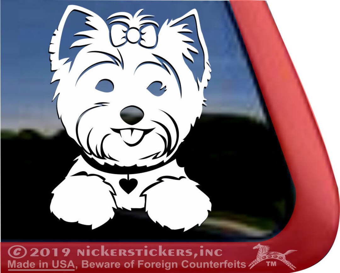 Adorable Yorkie Puppy Face | DC1245PL | High Quality Adhesive Vinyl ...