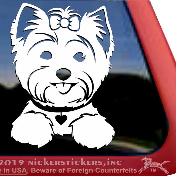 Yorkie Car Window Decal - Etsy
