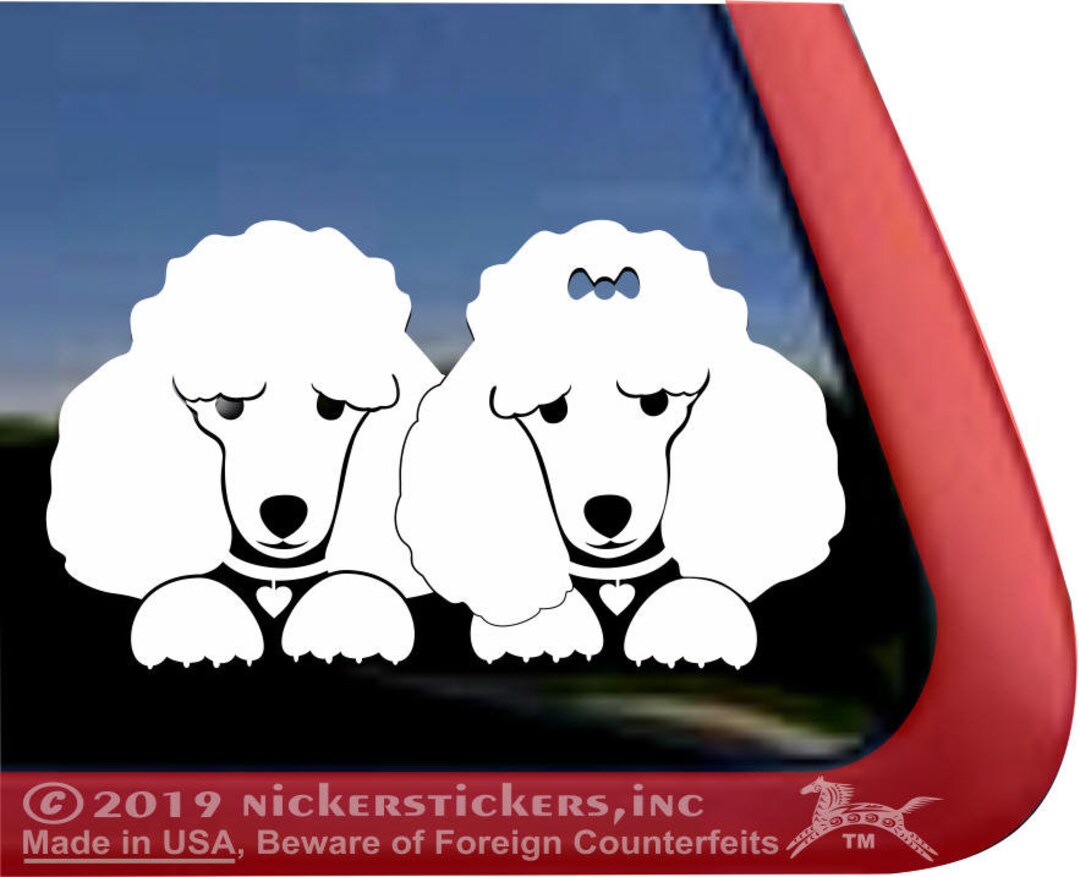 Cute Poodle Pair Decal | DC1284PL | High Quality Adhesive Vinyl Window ...