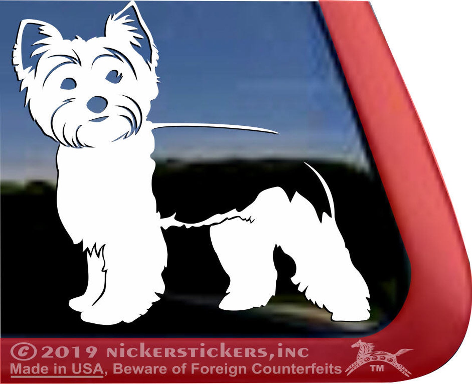 ADD TEXT Custom Yorkie Decal DC684PL High Quality Adhesive Vinyl ...