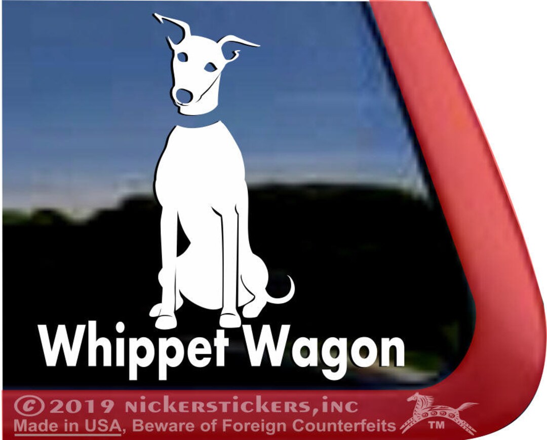 Whippet Wagon | DC783CAR | High Quality Adhesive Vinyl Whippet Dog ...