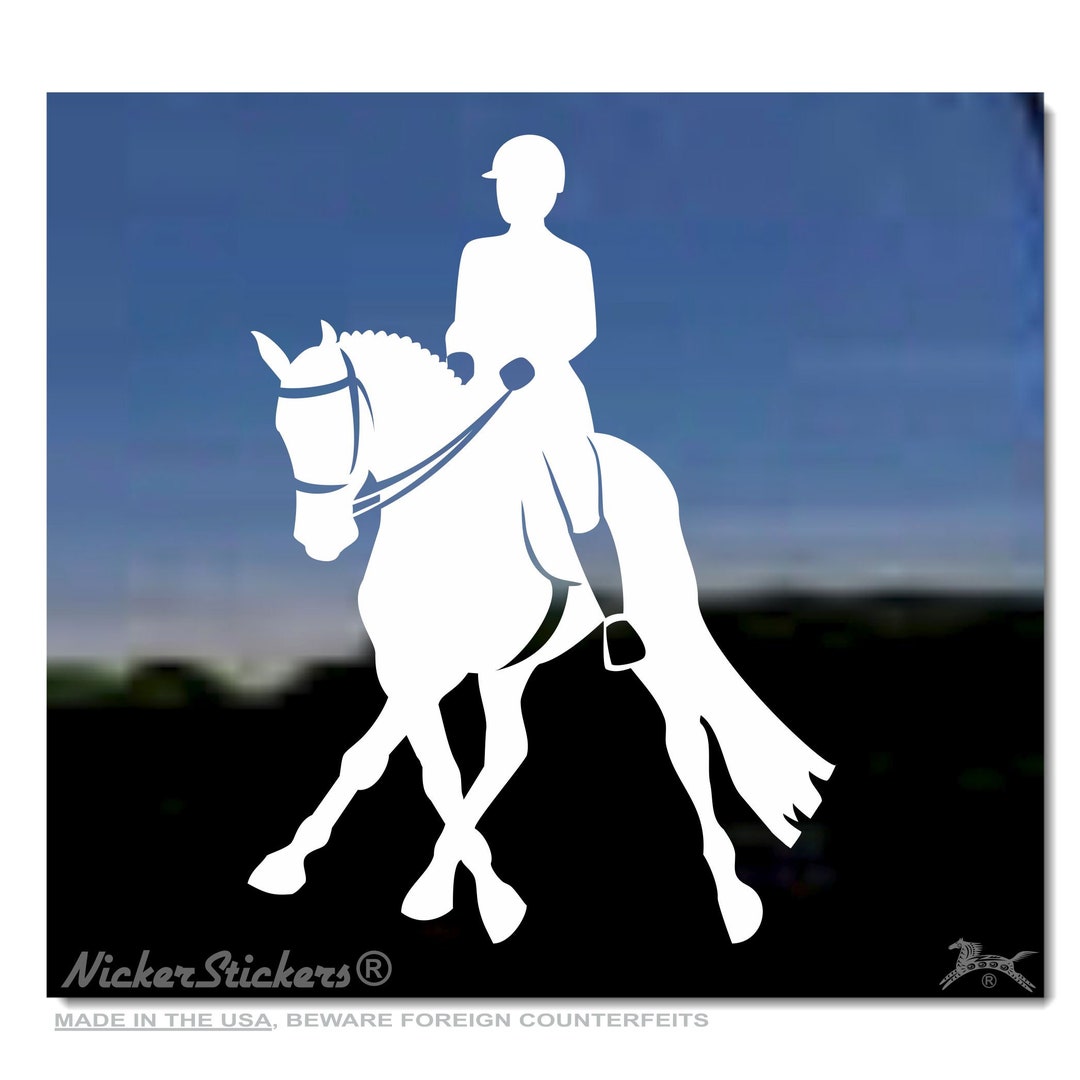 Half Pass Dressage Horse & Rider High Quality Adhesive Vinyl Window ...
