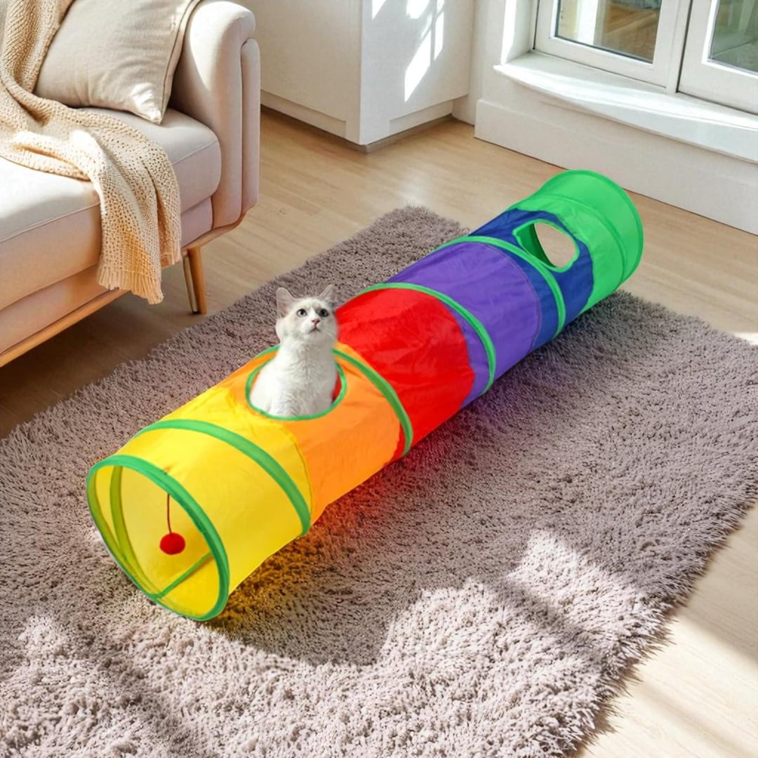 Foldable Cat Tunnel Tube Toy for Kittens & Puppies | Interactive Pet ...