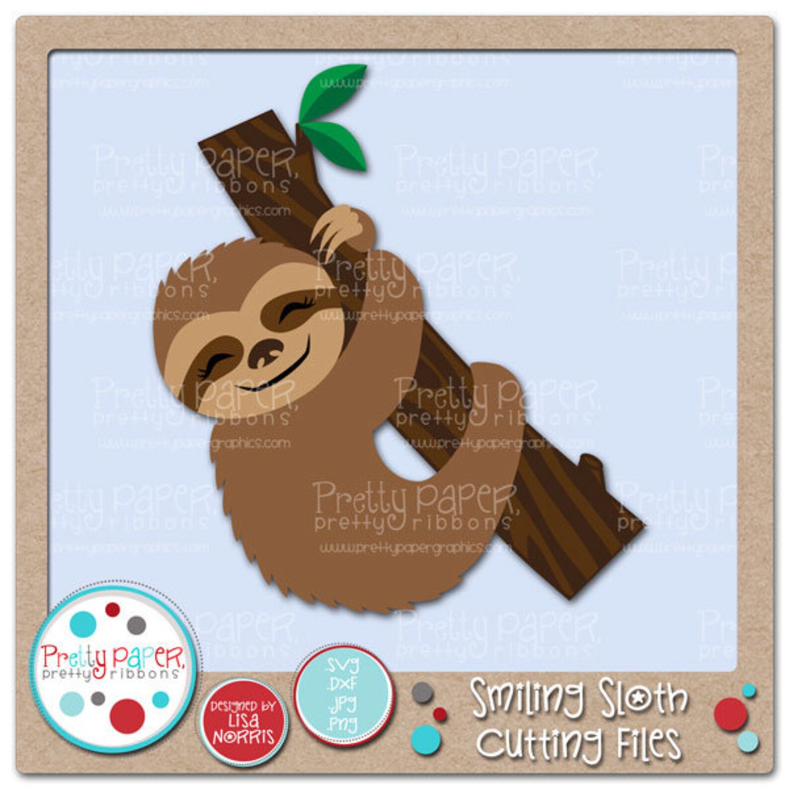 Smiling Sloth Cutting Files & Clip Art Instant Download - Etsy