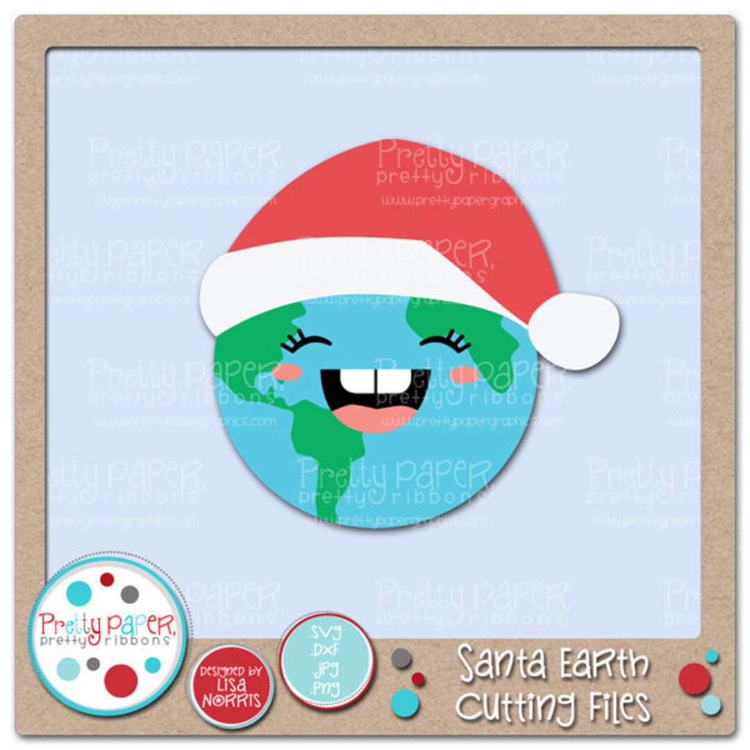 Santa Earth Cutting Files & Clip Art - Instant Download - Etsy