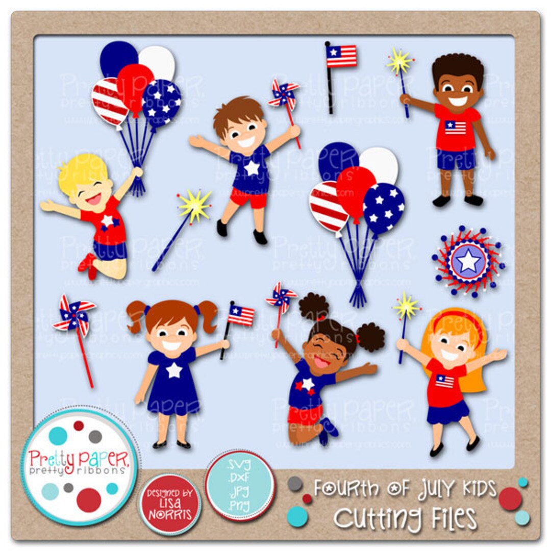 Fourth of July Kids Cutting Files & Clip Art - Instant Download - Etsy