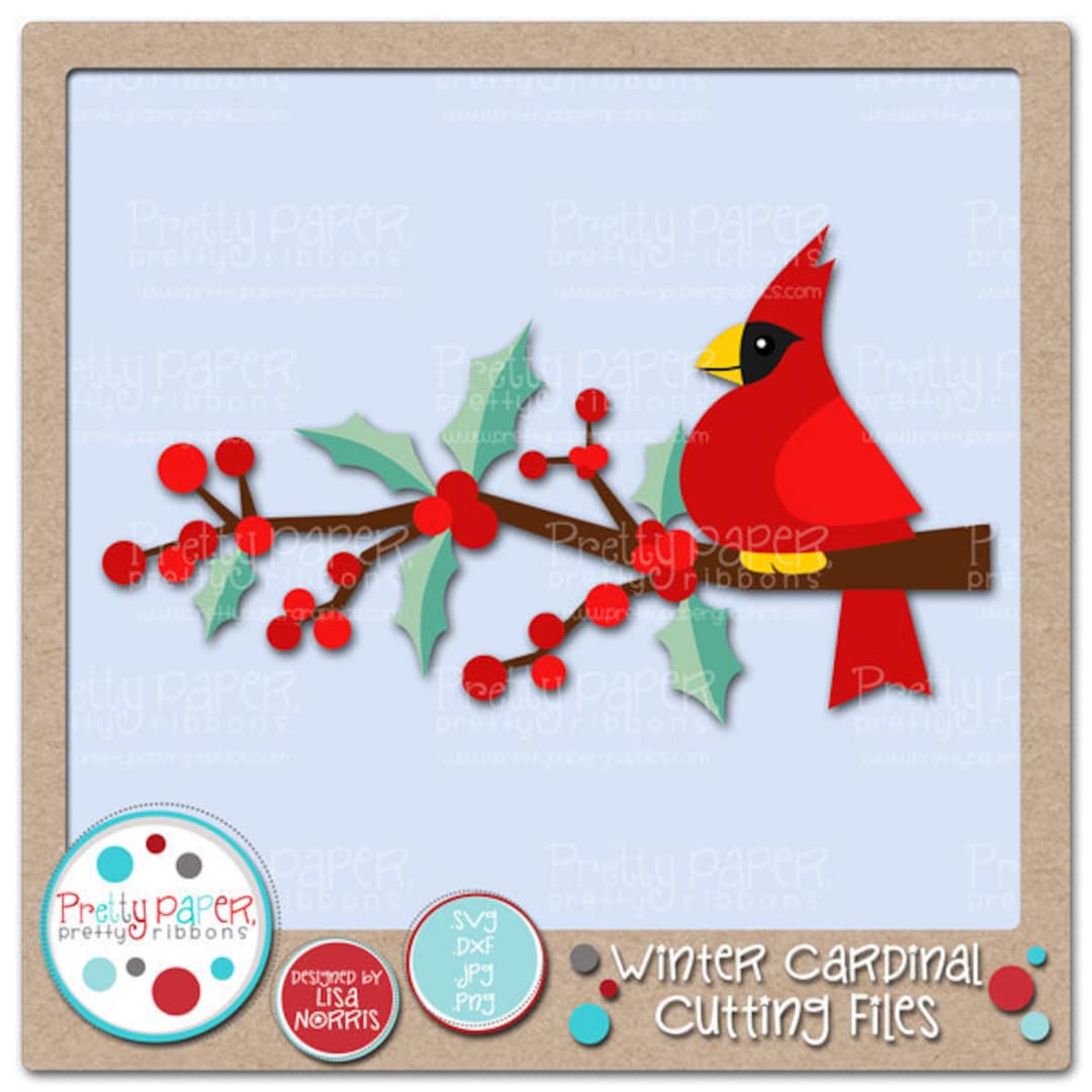 Winter Cardinal Cutting Files & Clip Art - Instant Download - Etsy
