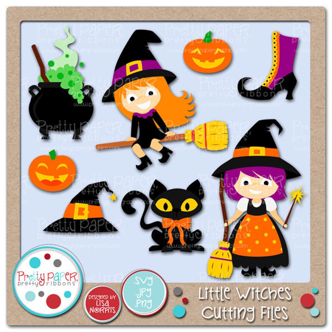 Little Witches Cutting Files & Clip Art Instant Download | Etsy