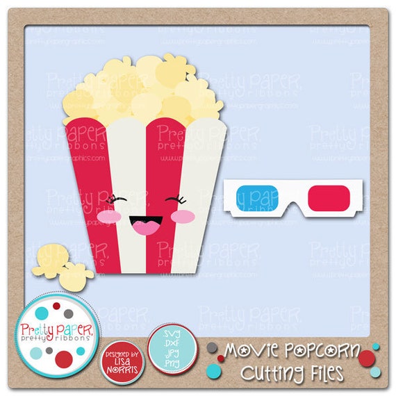 Movie Popcorn Cutting Files & Clip Art Instant Download | Etsy