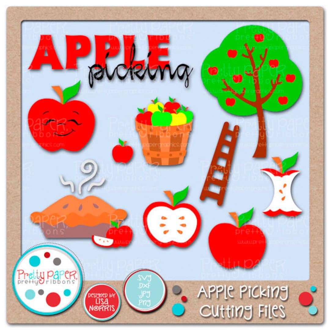 Apple Picking Cutting Files & Clip Art - Instant Download - Etsy