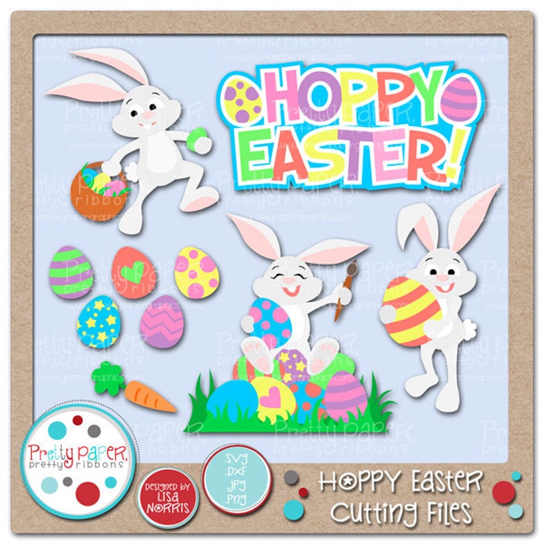 Hoppy Easter Cutting Files & Clip Art - Instant Download - Etsy