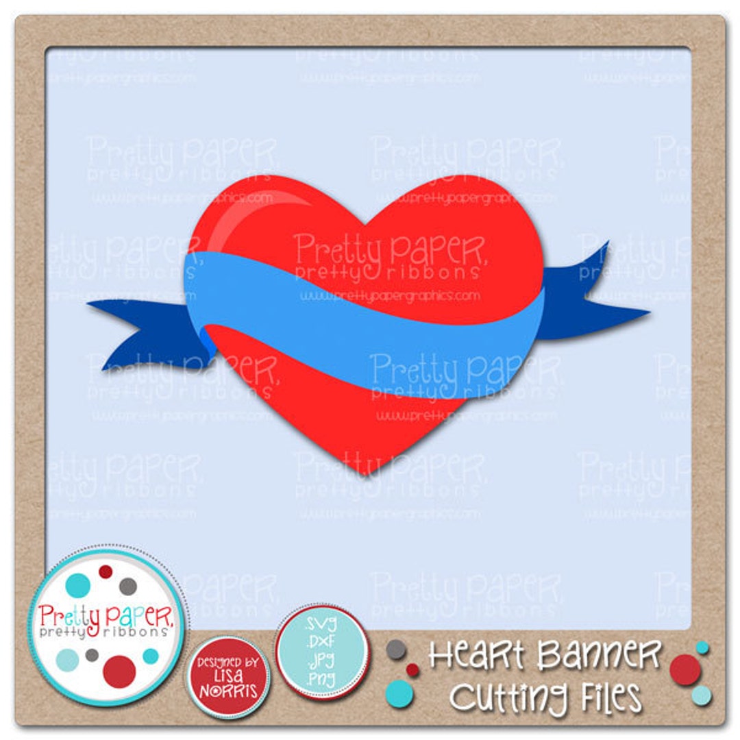 Heart Banner Cutting Files & Clip Art - Instant Download - Etsy