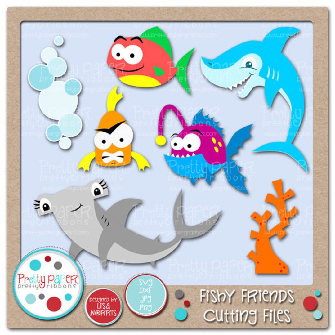 Fishy Friends Cutting Files & Clip Art - Instant Download - Etsy