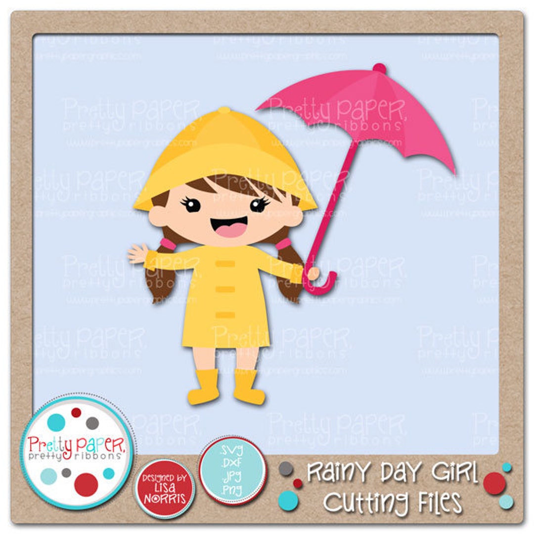 Rainy Day Girl Cutting Files & Clip Art - Instant Download - Etsy