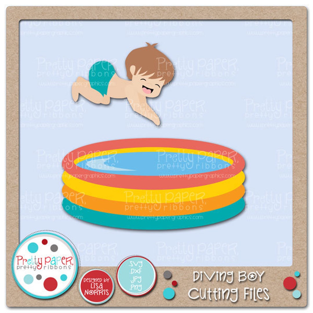 Diving Boy Cutting Files & Clip Art - Instant Download - Etsy