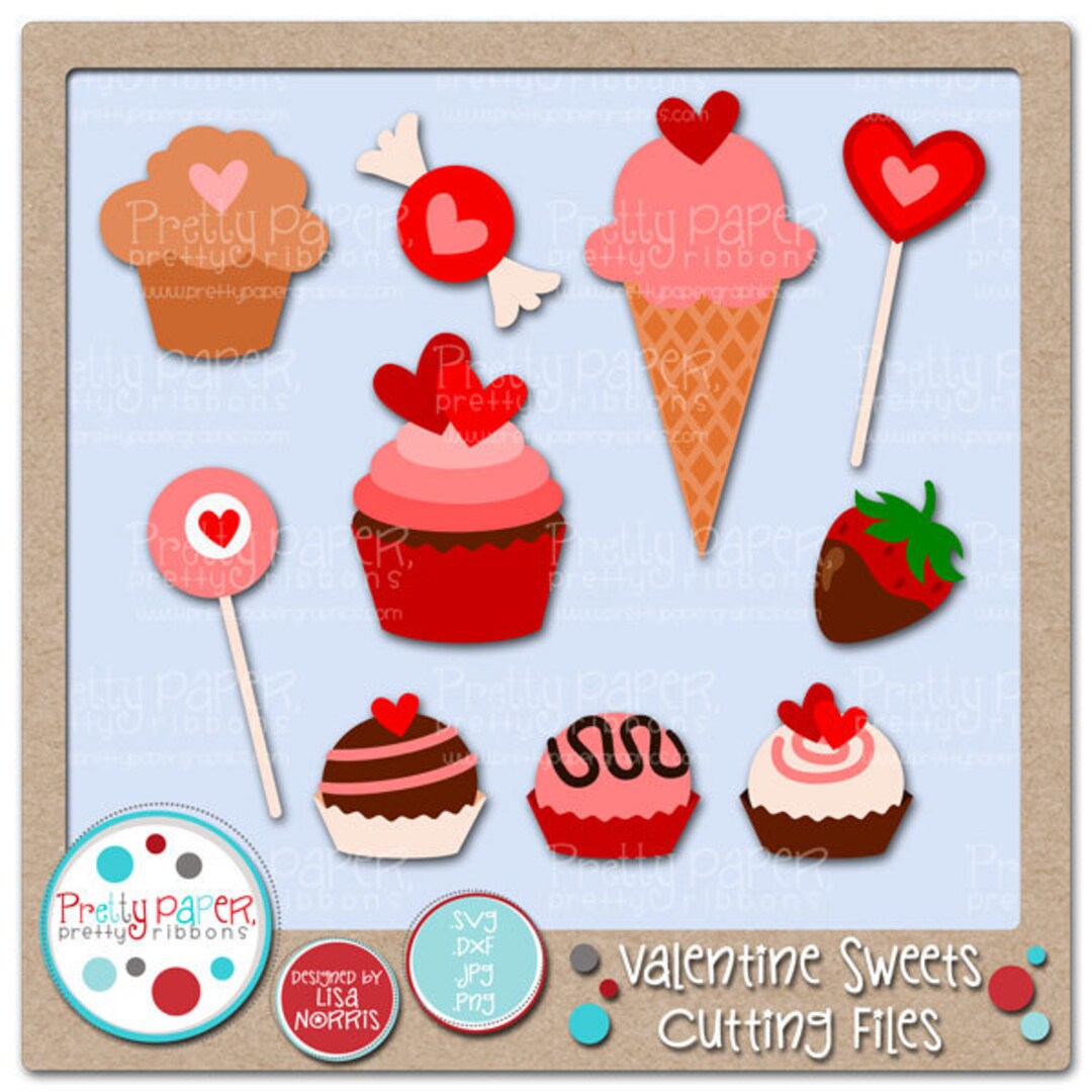Valentine Sweets Cutting Files & Clip Art - Instant Download - Etsy