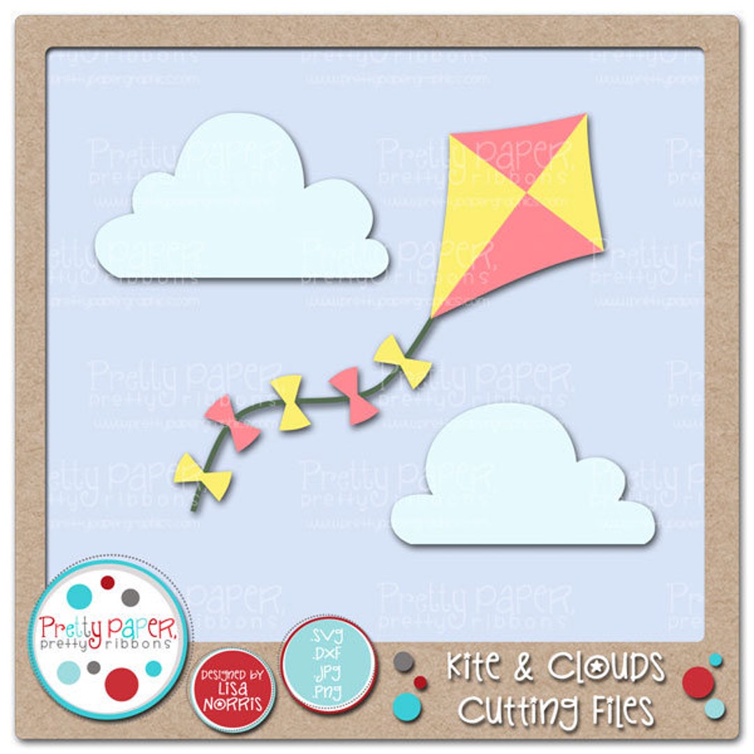 Kite and Clouds Cutting Files & Clip Art - Instant Download - Etsy
