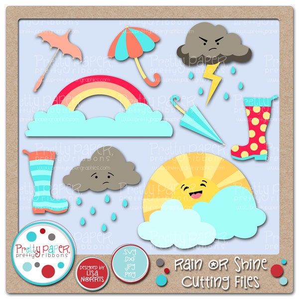 Rain or Shine Cutting Files & Clip Art Instant Download | Etsy