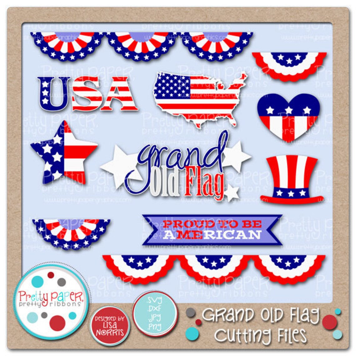 Grand Old Flag Cutting Files & Clip Art - Instant Download - Etsy